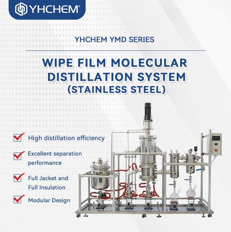 Short Path Distillation Unit Industry Alcoholl Distillated Machine Stainless Steel Molecular ...