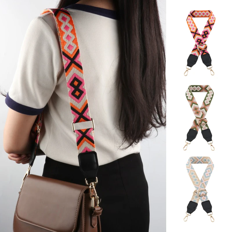 Shoulder Strap Bag Accessories Belt Bag Straps Printed Ethnic Wind ...
