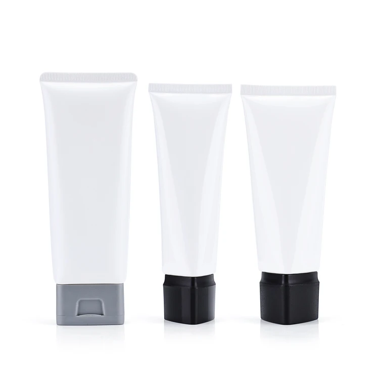 Flared Top Tapered Body Triangle Facial Cleanser Tube Packaging White ...