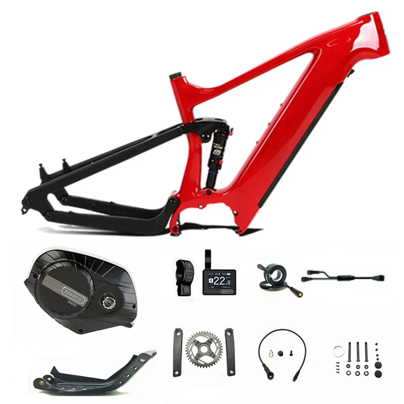 OEM M510 M600 Bafang Mid Drive Motor Carbon Electric Mountain Bike Full Suspension Ebike Frame ...