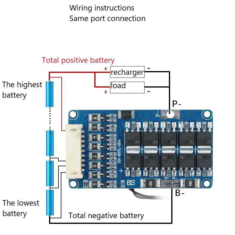 8s24v15a20a25a Battery Management System Bms Lifepo4 Battery Protection ...