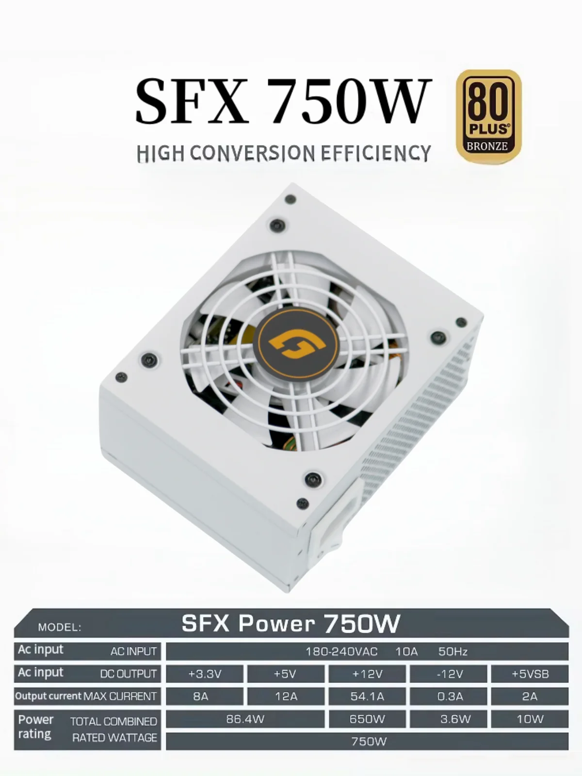 Hot Sale 850W SFX White PC Power Supply Latest Model with 8 Pin 12V ...