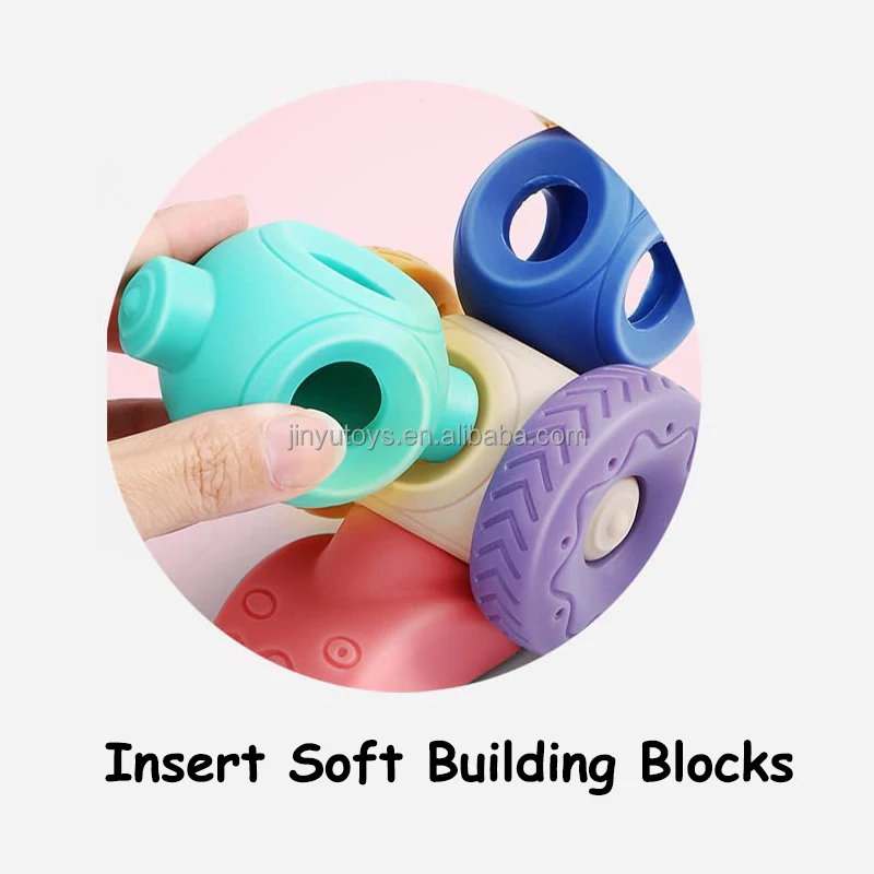 Montessori Baby Soft Silicone Stacking Blocks for Toddlers