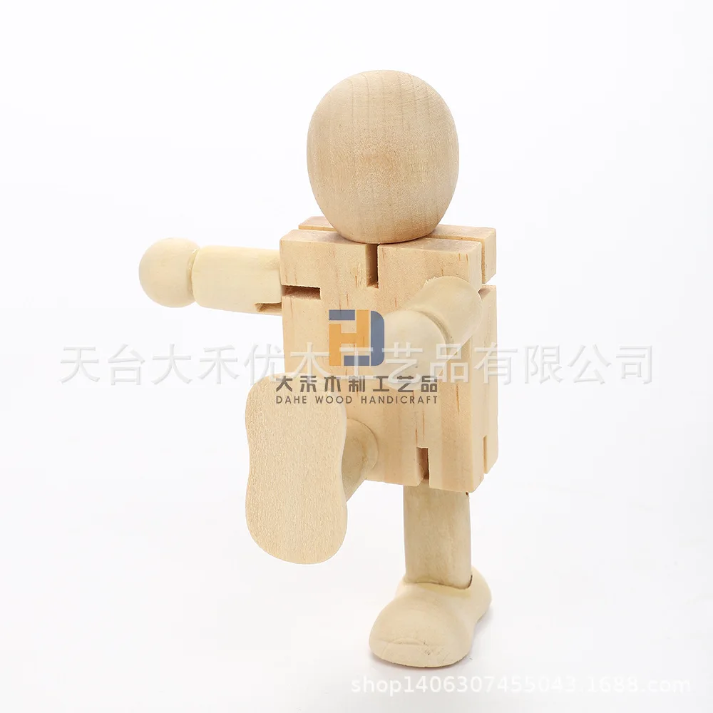 DIY Unfinished Wooden Robot Adjustable Wooden Figures Nature Bodies ...
