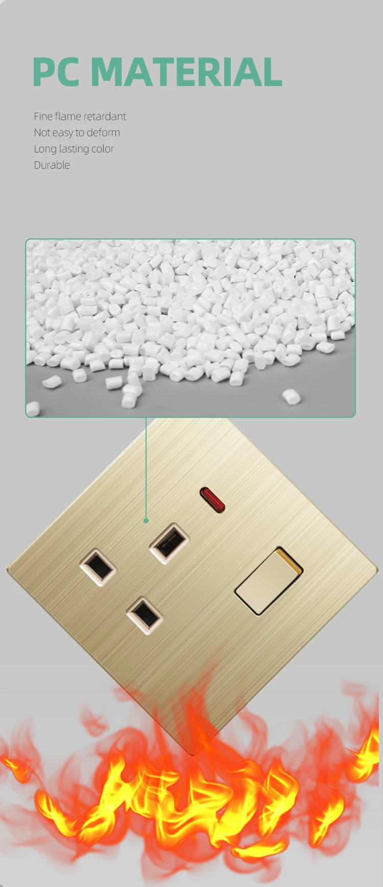 86 Type Metal Golden Color Socket Universal Type Double 2 Gang Wall ...