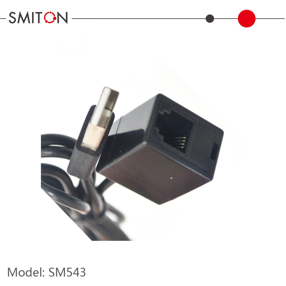 Black Telephone 4 Core RJ11 to USB Adapter Cable - SMITON