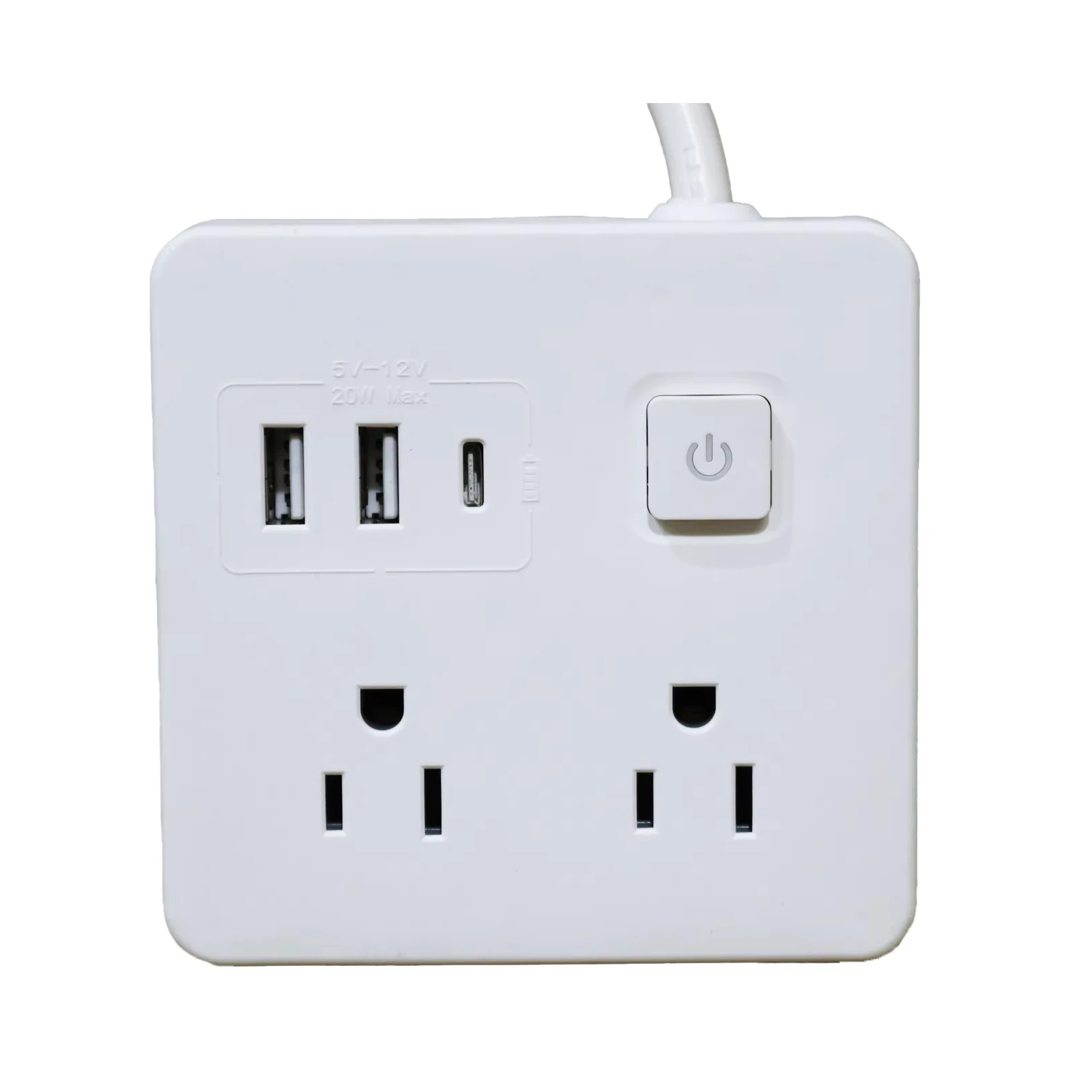US electric extension socket 15A 2 way extension socket+2USB+type C ...