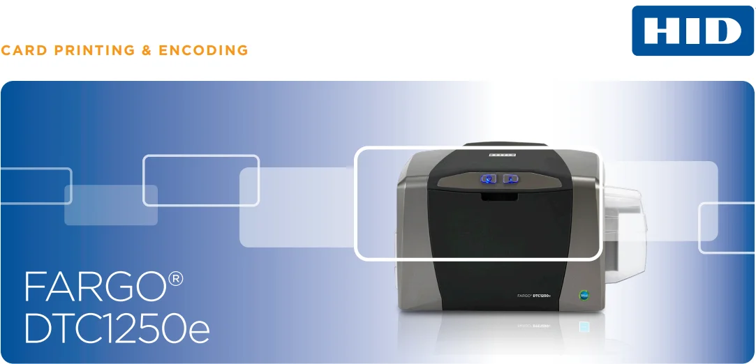 HidFargo DTC1250e Plastic ID Card Printer Single-Sided Solution for ...