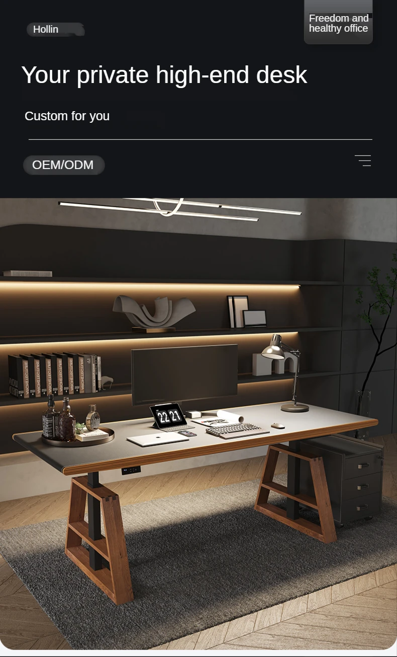 Office Lifting Desk Motorized Raisable Wooden A-shape Designer Sit To ...