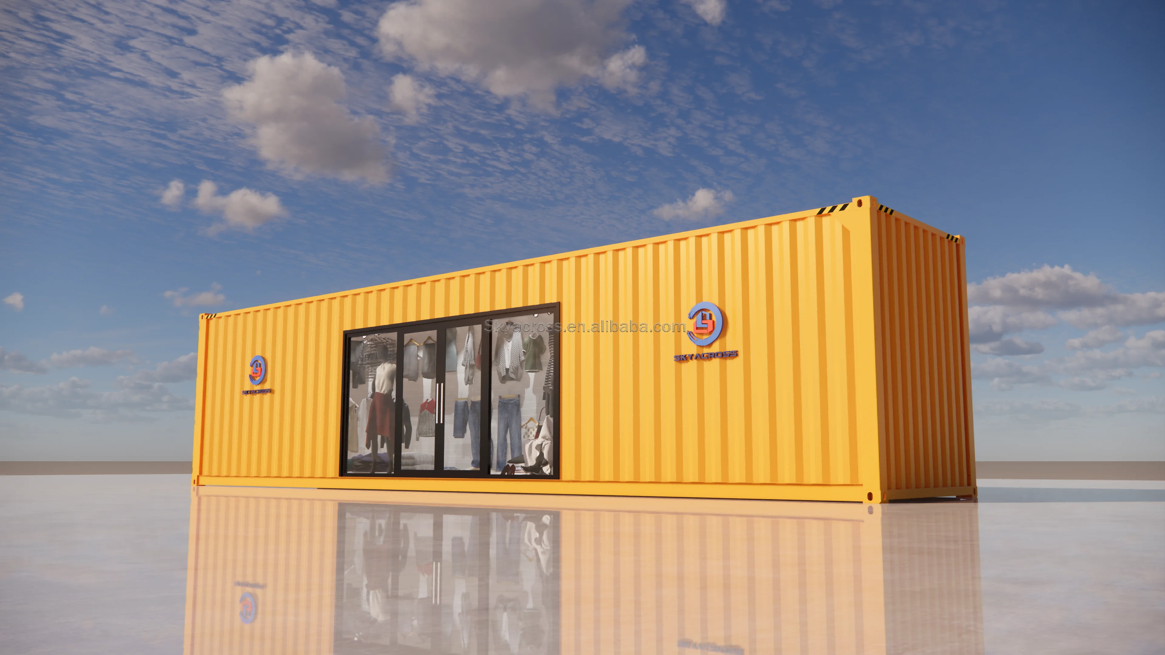 Modern 40ft Portable Shipping Container Clothing Store Prefab Kiosk ...