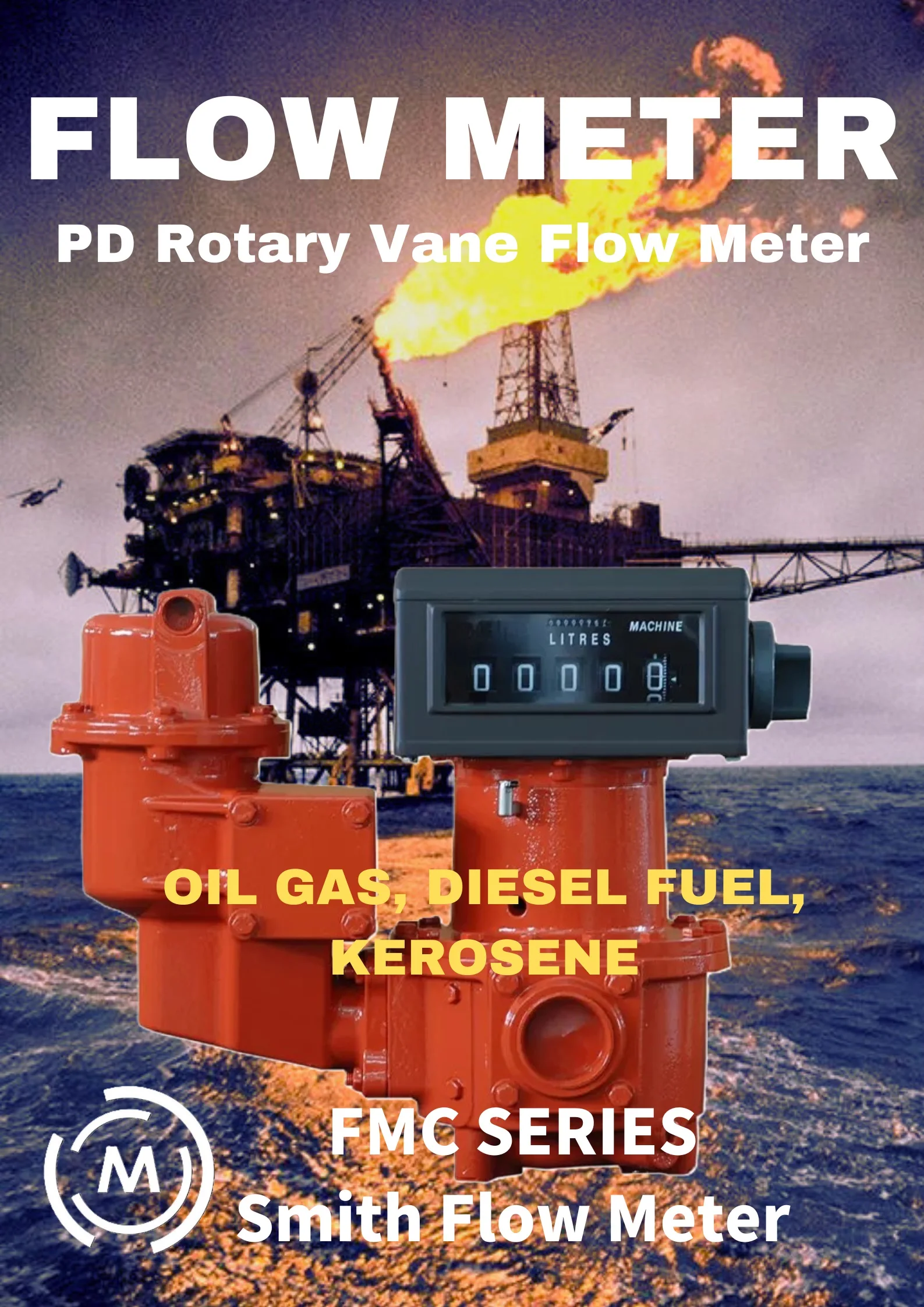2 Inch Smith Customizable Rotary Vane Flow Meter for Oil Pumps ...