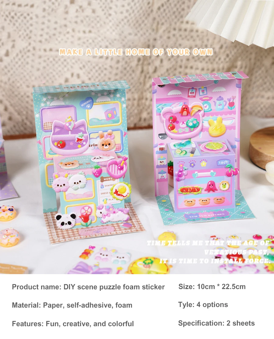 Oem Kids Learning Scene 3d Cartoon Stickers Self-adhesive And ...