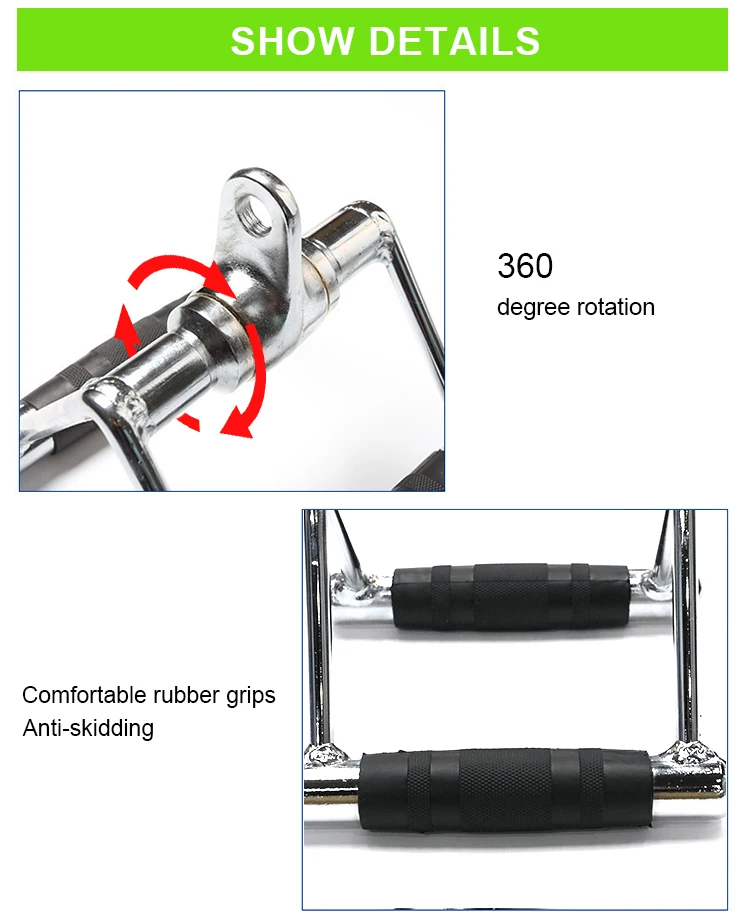 VIGFIT LAT Pull Down Bars Cable Machine Attachment Accessories Tricep ...