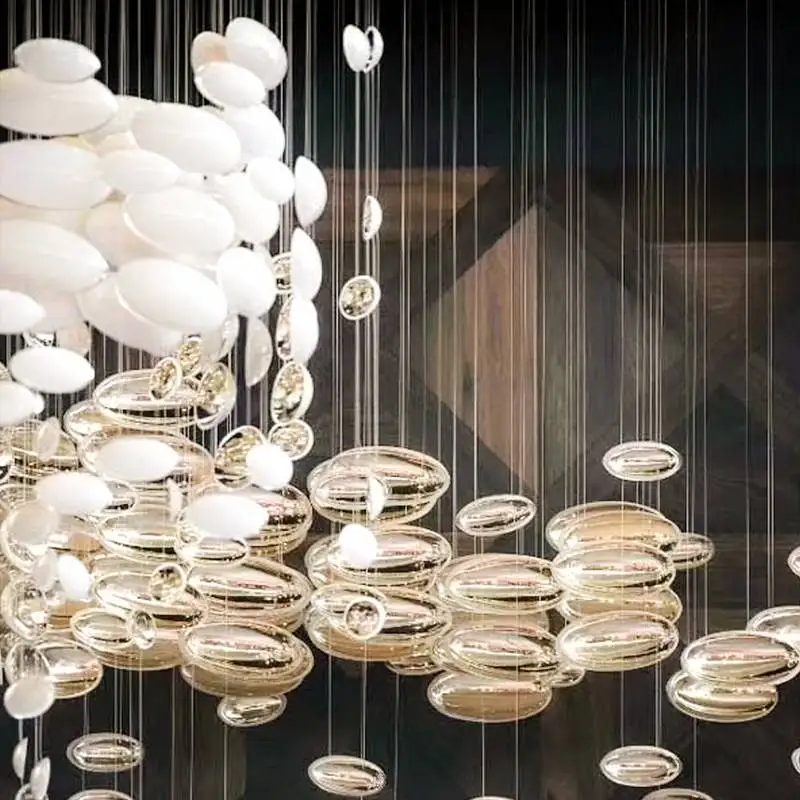 Large-scale Engineering Glass Decoration Hotel Lobby White Bubble Magic ...