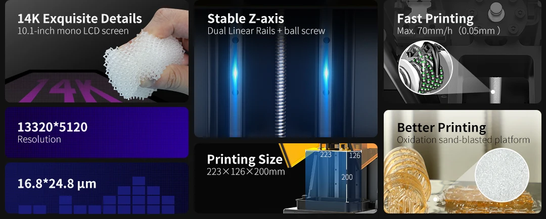 Piocreat 14k Resin 3d Printer Uv Curing Light Transparent Resin 3d ...