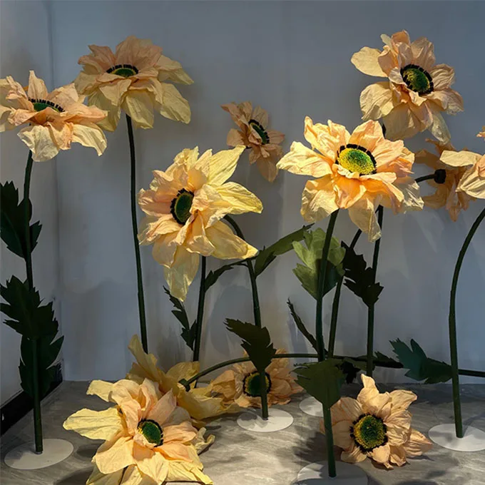 3pcs Set Opening and Closing Flowers Indoor Window Display Sunflower ...