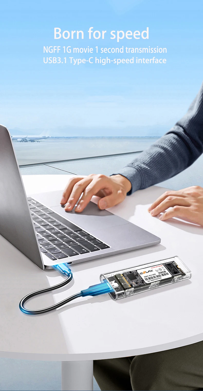 M.2 NVME External Hard Drive Disk Case Type-c Usb 3.2 USB 3.1 M.2 Nvme ...