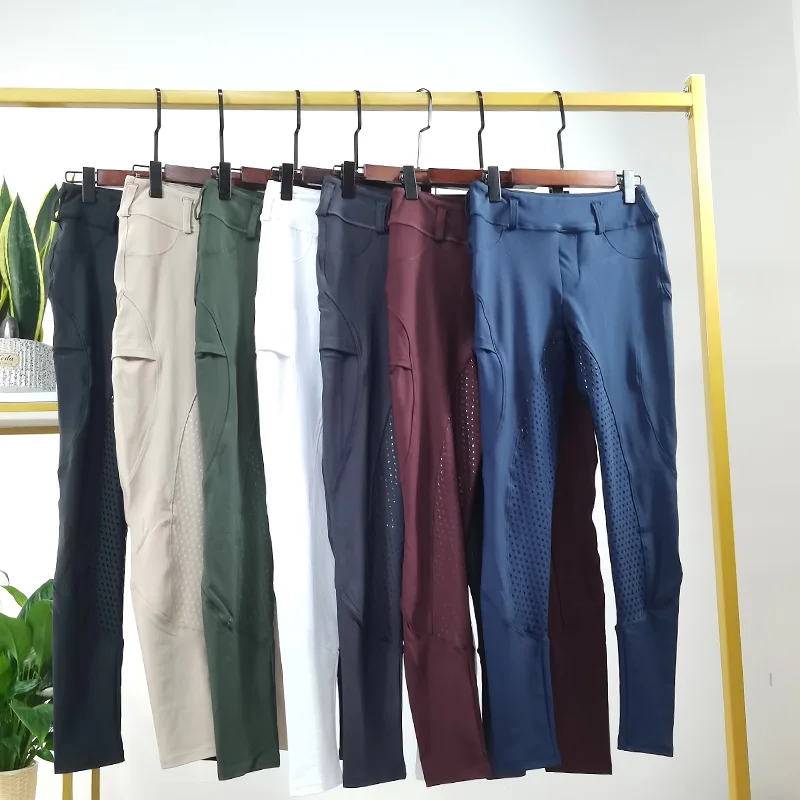 Custom Logo Black Horse Riding Breeches for Equestrians