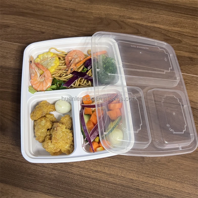Restaurant Take Away Food Container With Division Meal Prep Plastic ...
