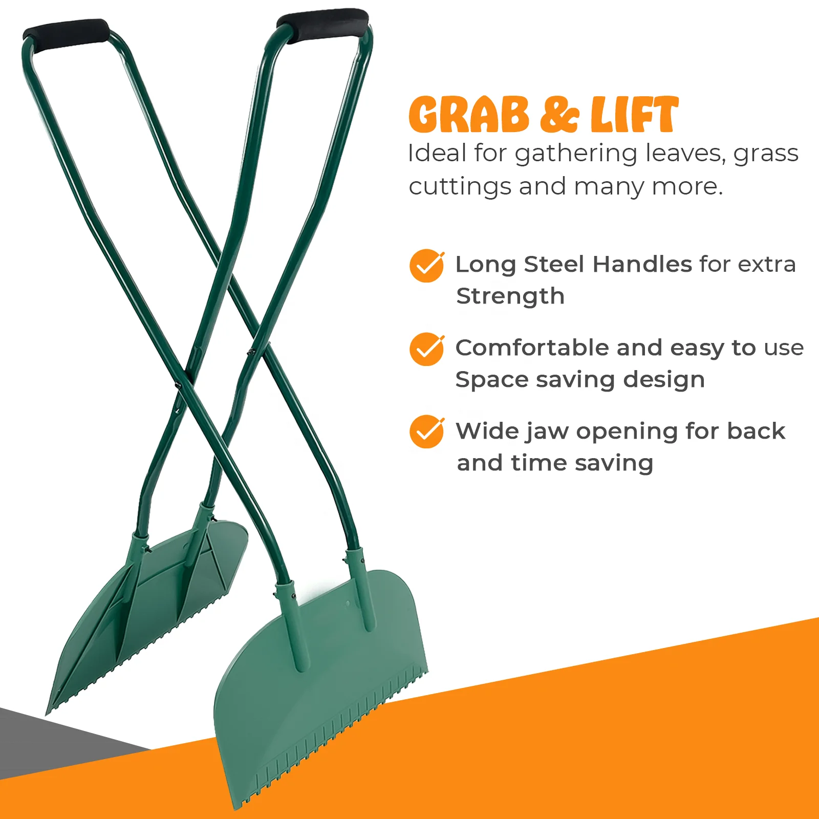 Alibaba.com: Long Handle Leaf Rake, Garden Leaf Collector with Scoop ...