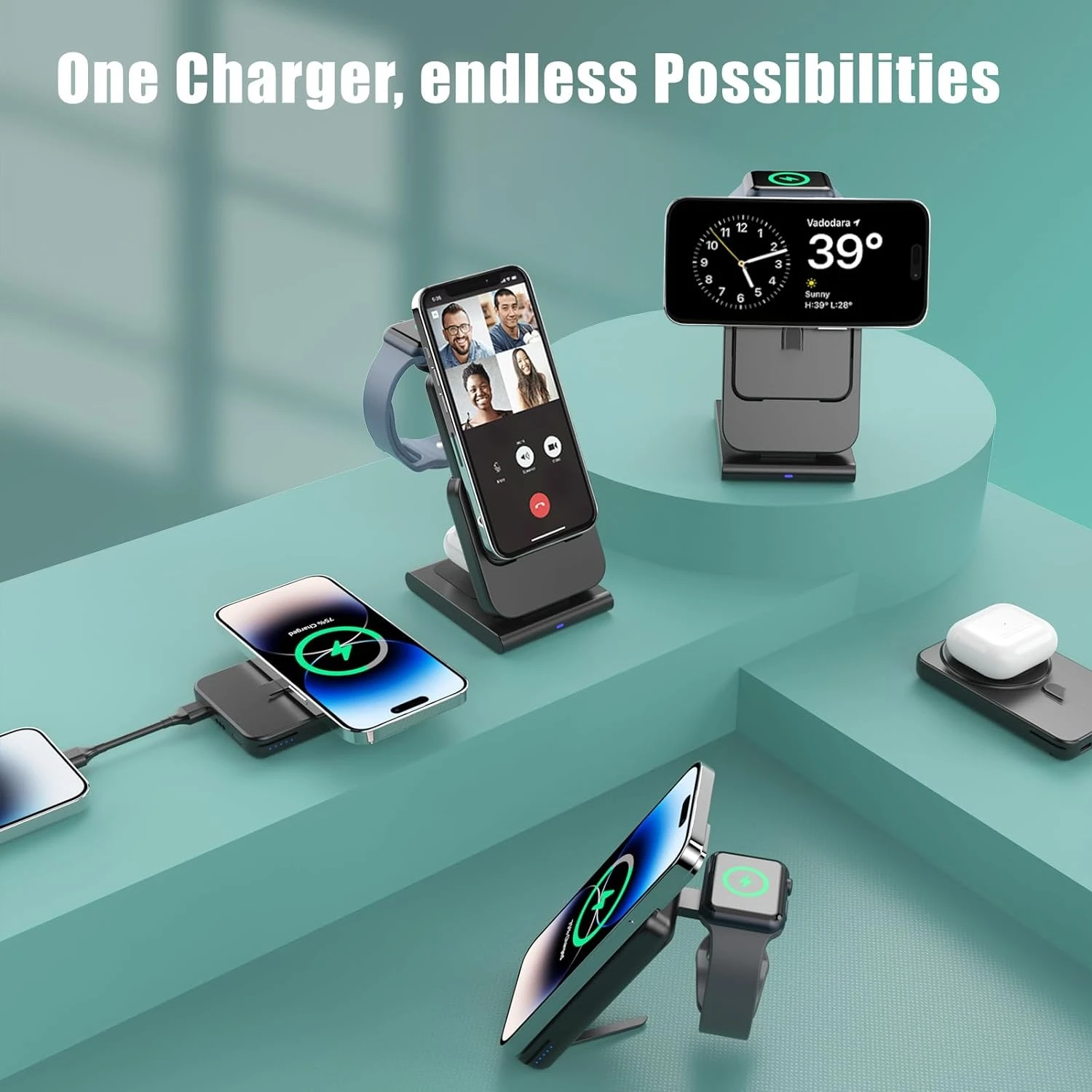 Detachable 10000mah Magnetic Power Bank 3 in 1 for Iphone