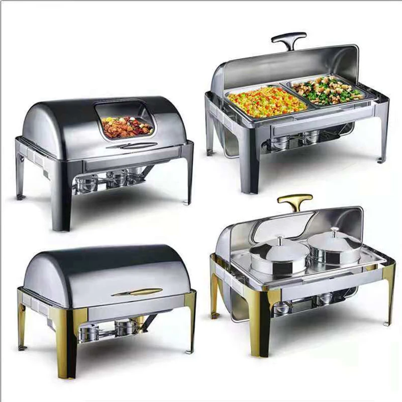 Luxury Roll-top Stainless Steel Buffet Chafing Dish 9 Litre Food Warmer ...