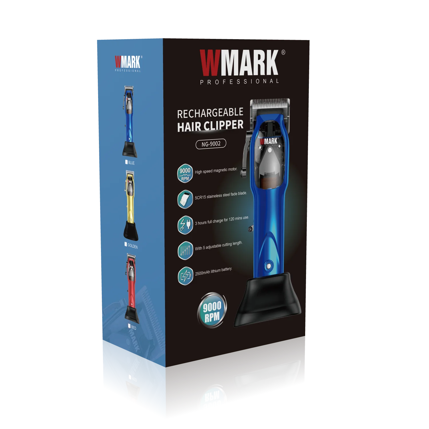 Wmark Ng-9002 Rts 9000rpm Super Motor Cordless Electric Barber Mens ...