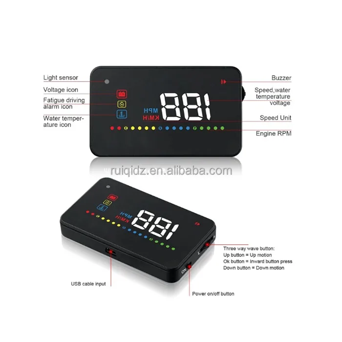 A200 HUD OBD2 Display Auto Digital Car Speedometer Head up Display ...