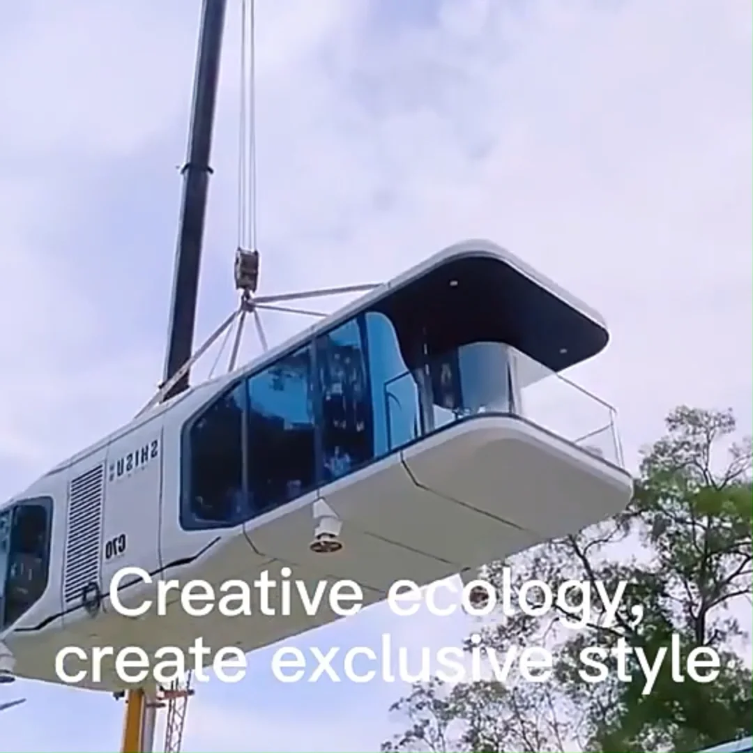 Luxury Camping Space Capsule Prefab Cabin Glass Moving House Modern ...