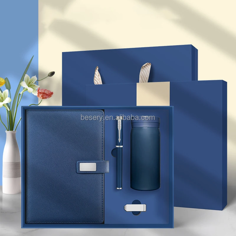 Executive A5 Planner Notebook With Pen Flash Drive Thermos Cup Custom Logo Corporate Luxury ...