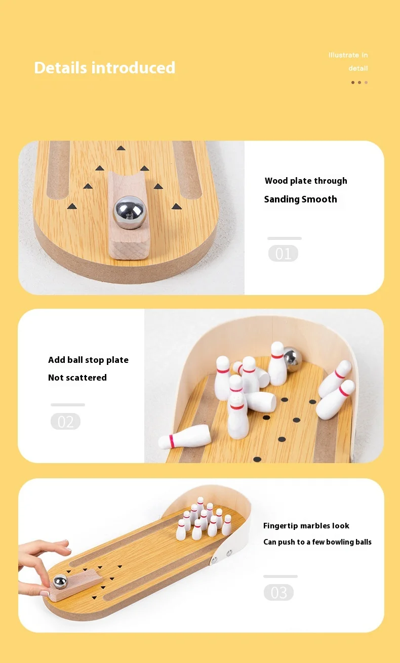 The New Mini Indoor Bowling Board Toys Wooden Sports Games Set Running ...