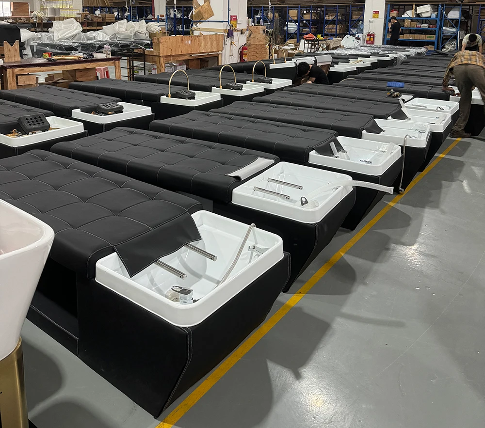 Hair Salon Double Sided Barber Shop Styling Station Furniture Mirror ...