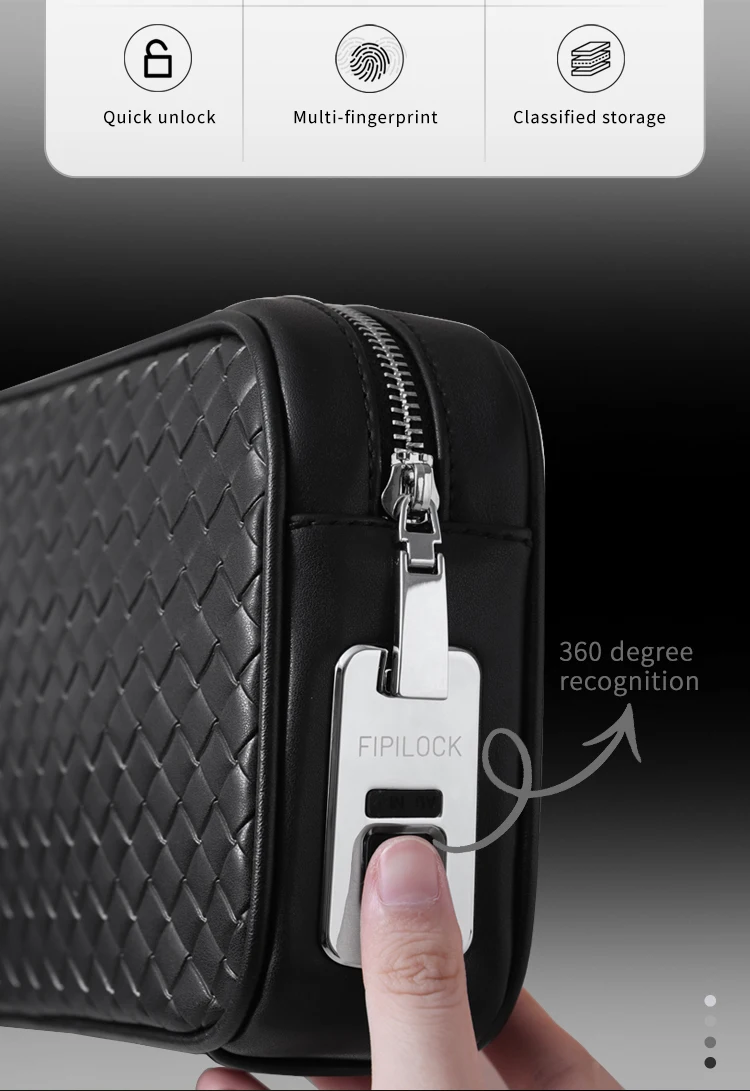 Fingerprint Men's Clutch - Secure & Stylish Handbag