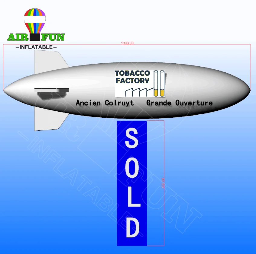 Airfun Inflatable Sky Helium Airship Blimp Balloon for Advertising ...