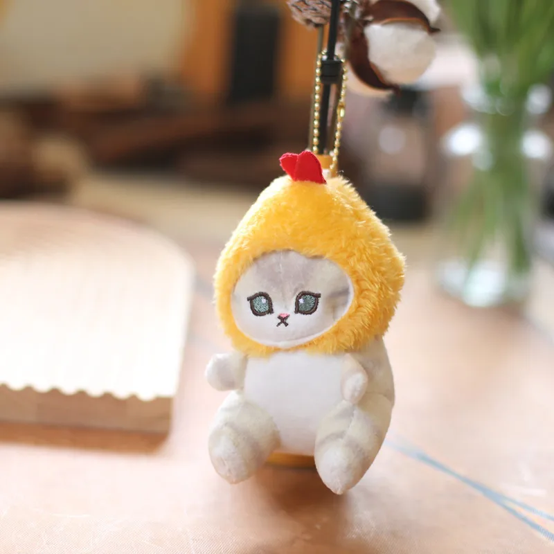 Cute Shark Cat Fried Shrimp Plush Keychains - Perfect Toys