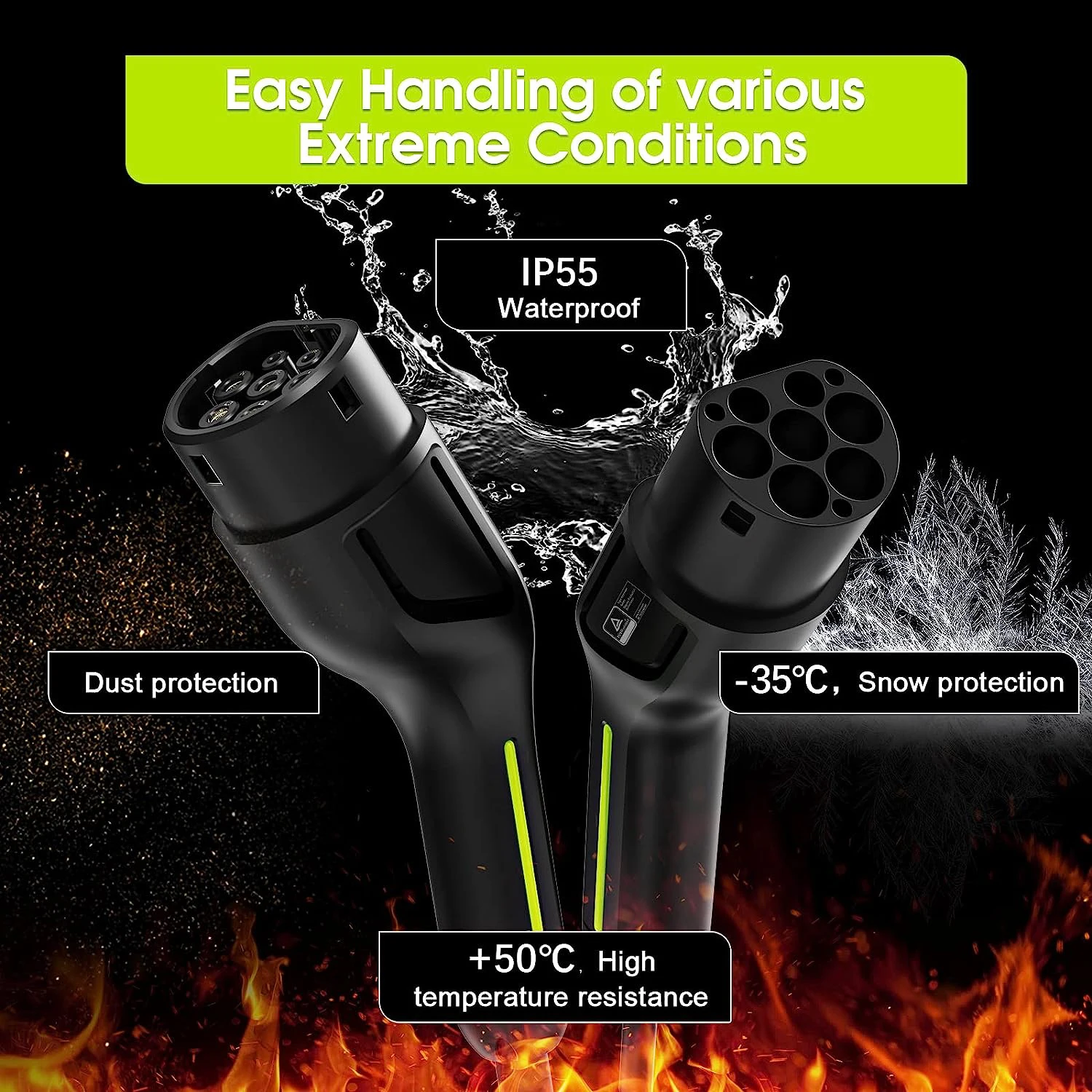 Car Ev Charging Cable Type 2 Portable Ev Charger 16a 250v Type2 To ...