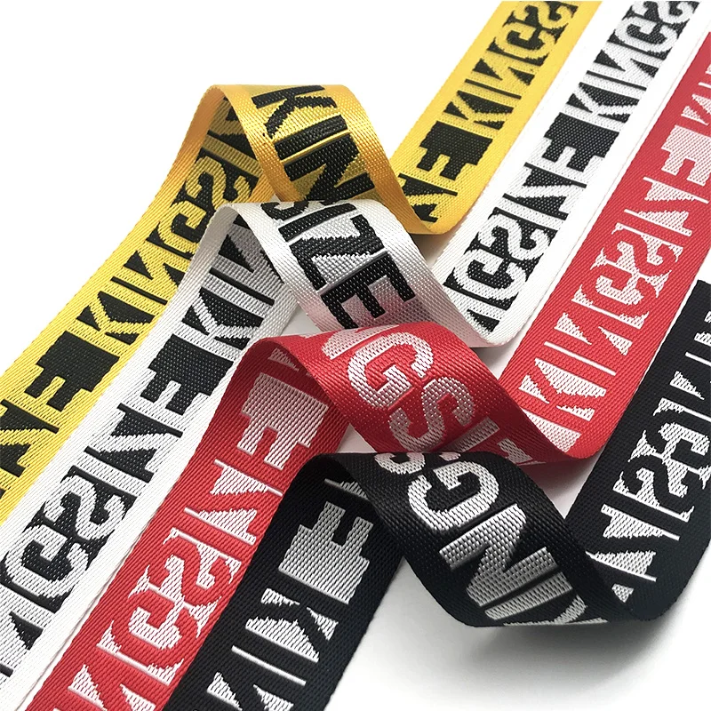 Custom Jacquard Logo Recycled Nylon Woven Webbing Band Logo Nylon ...