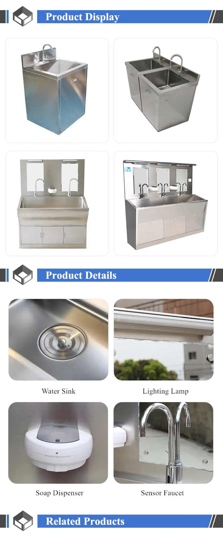 Iso Standard Operating Room Stainless Steel Medical Hand Wash Sink ...