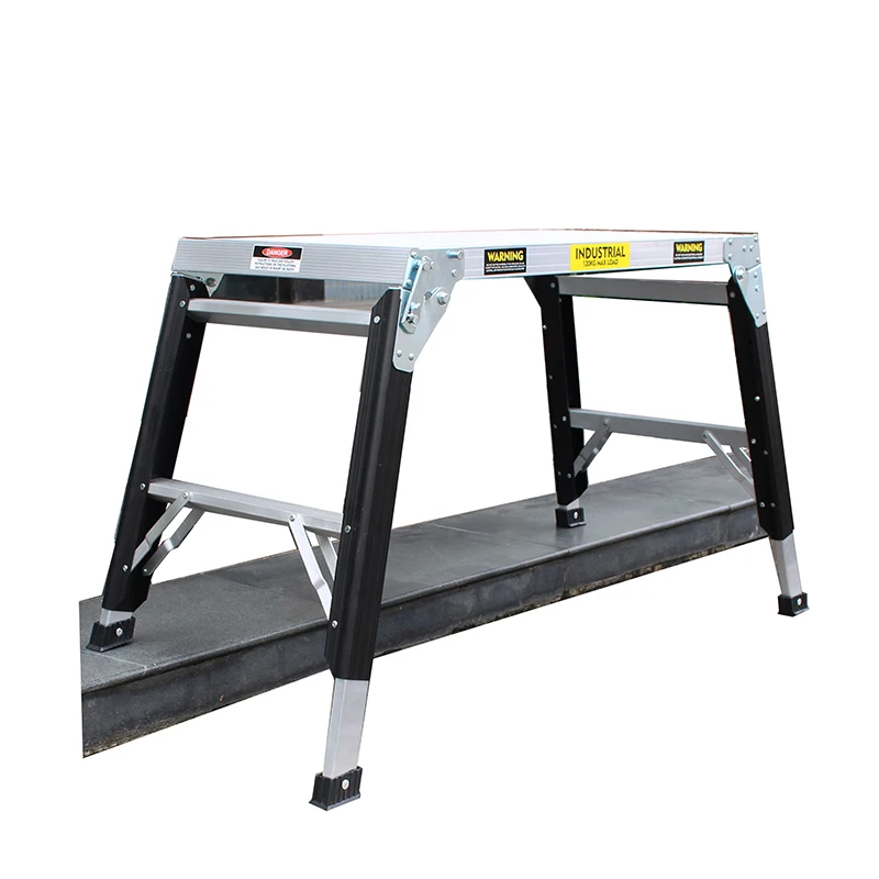 Aluminum Adjustable Work Platform - Foldable Step Ladder