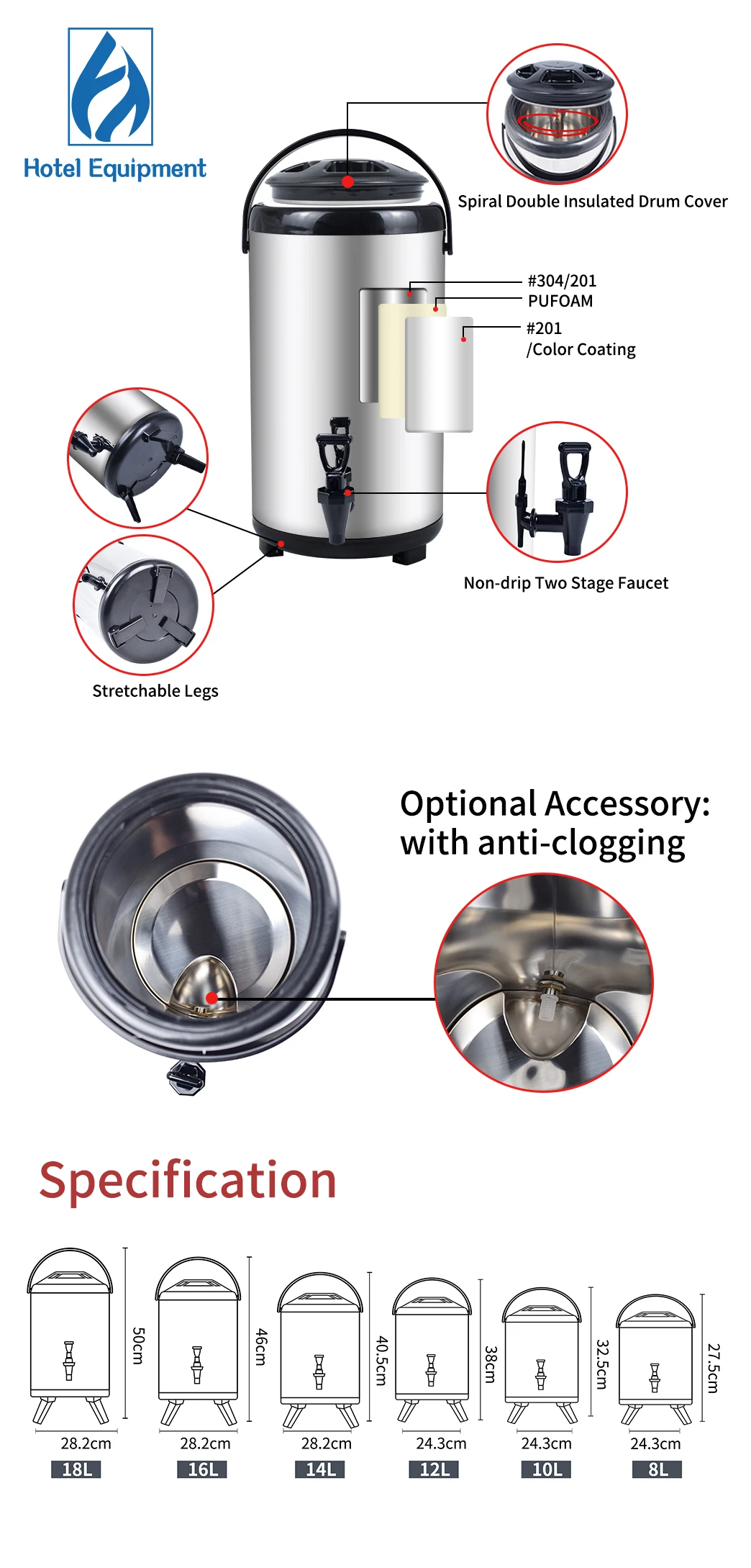 Base 10l Customized Color Milk Tea Barrel Factory Wholesale Commercial ...