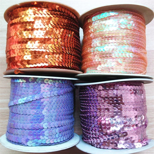 Wholesale Cheap Price Round 6mm Sewing Sequin Trim Rolls for Garment ...