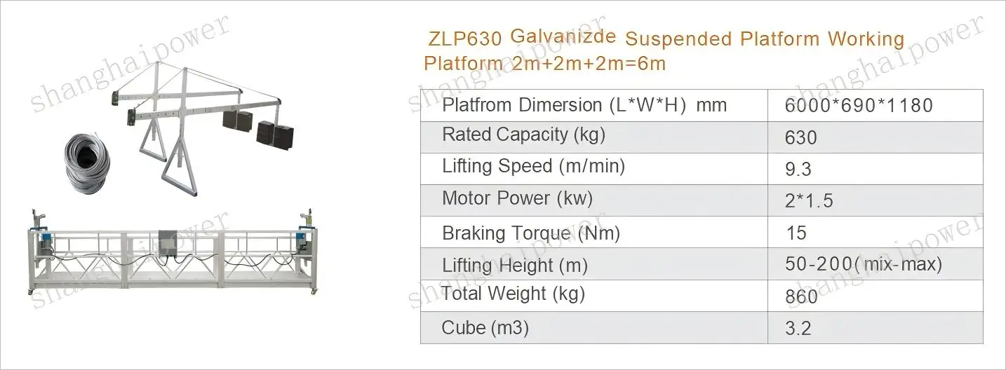 ZLP630 Electric Swing Stage - Efficient High-Rise Cleaning