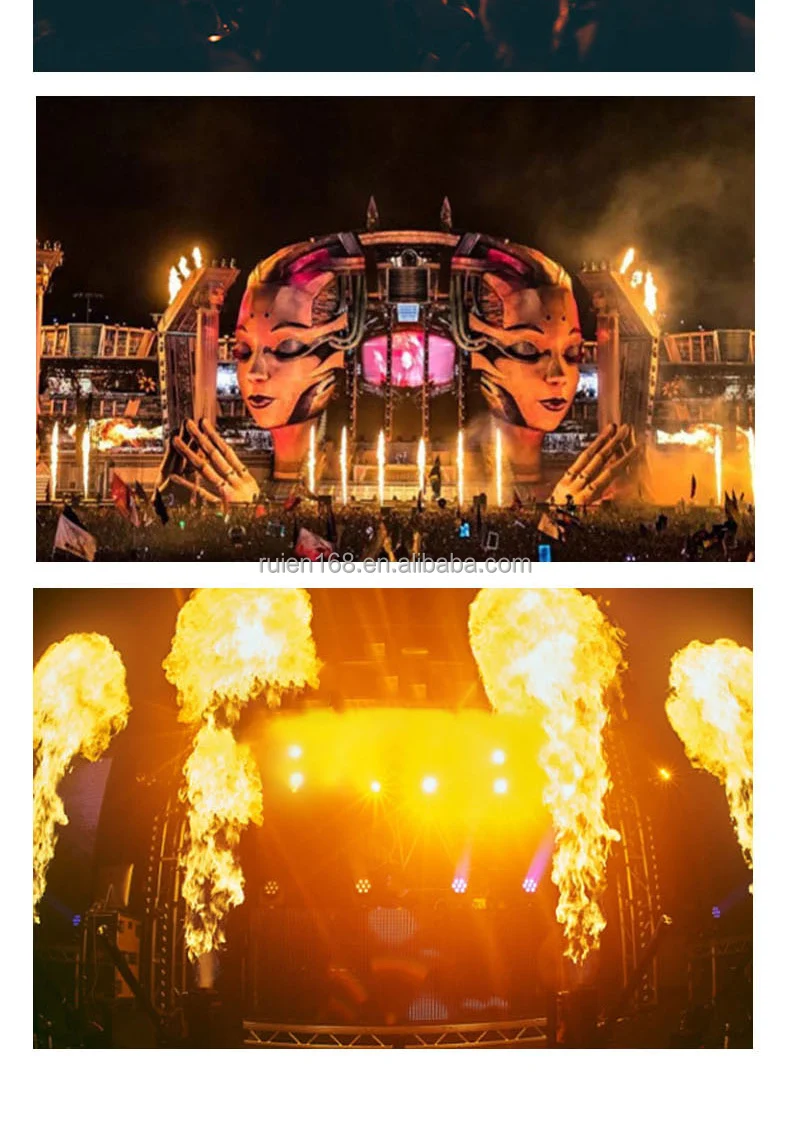 Stage 300W Fire Flame Machine Spray Colorful 3 Meters High Flame Two ...