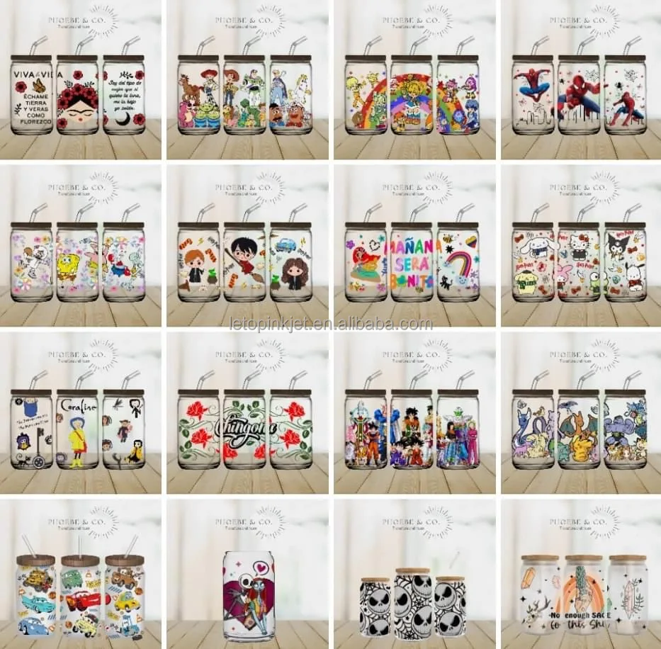 LETOP Printing Wholesale Custom 16oz 24oz UV Mug Cup Glass Theme ...