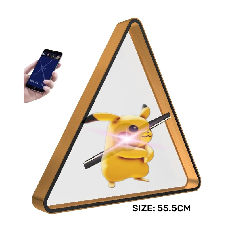 Black Tech Mobile App 3d Hologram Advertising Fan With Cover Triangle ...