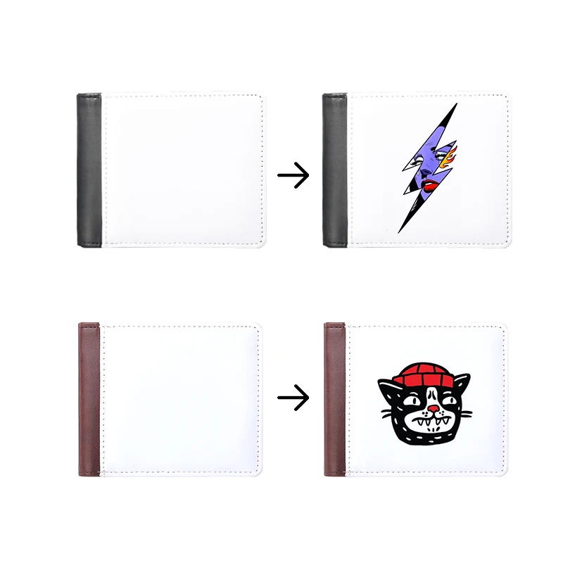 Double Sided Sublimation Printing Blank Men Wallet For Father's Day ...