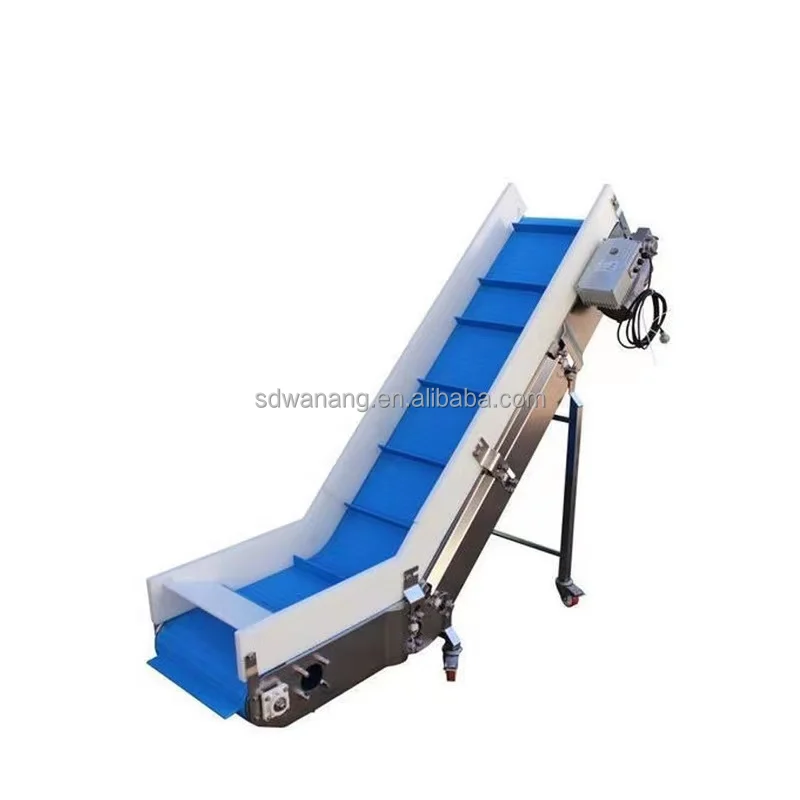 Food Grade Inclined Bucket Lifting Belt Conveyor - 1 Year Warranty