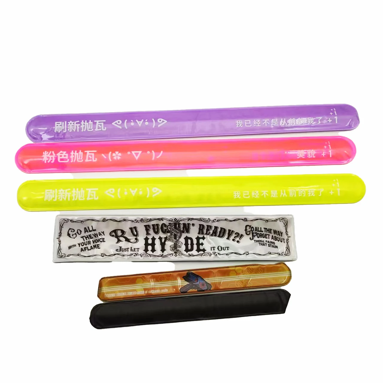 Personalized Pvc Slap Band Wide Reflex Slap Reflective Bracelet Wrap ...
