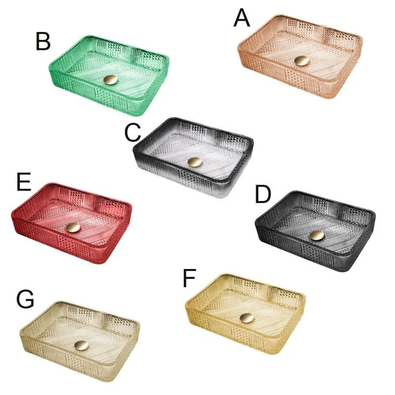 Wholesale Transparent Vessel Art Wash Hand Basin Rectangular Glass ...