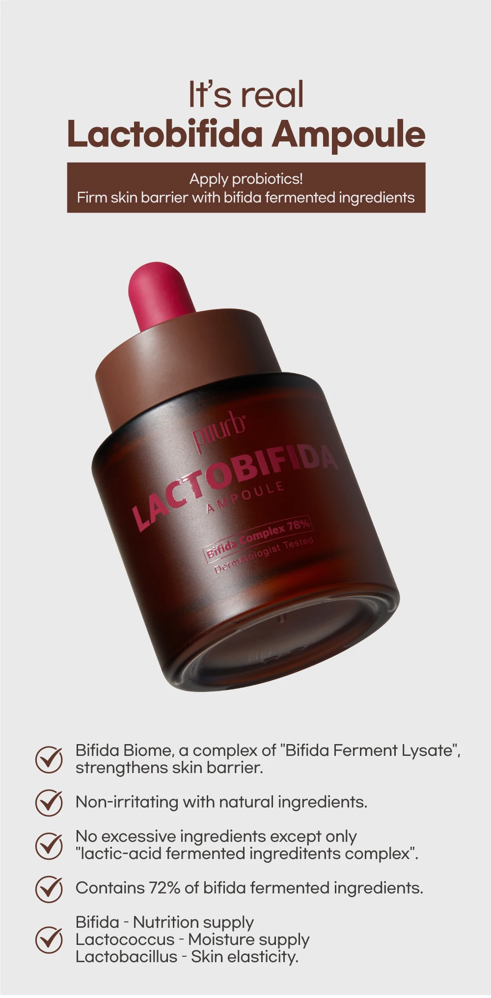 [piiurb] Its Real Lactobifida Ampoule Skin Barrier Moisturizing Skin ...